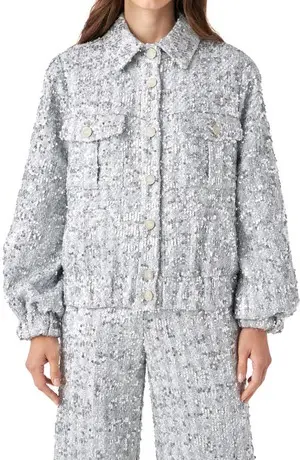 English Factory Sequin Tweed Jacket
