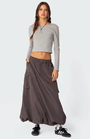 EDIKTED Bubble Hem Maxi Skirt