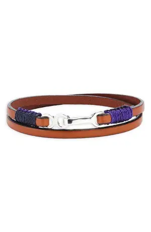 Caputo & Co Caputo & Co. Leather Wrap Bracelet Tan