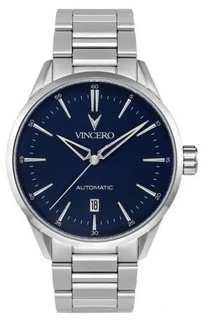 VINCERO Icon Automatic Bracelet Watch - Blue / Silver