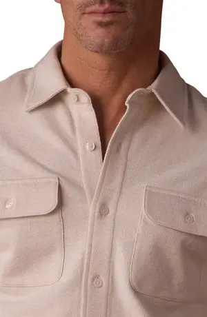 THE NORMAL BRAND Textured Knit Long Sleeve Button-up Shirt - Birch