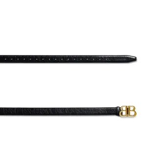 Balenciaga Calfskin Belt With Logo - Black