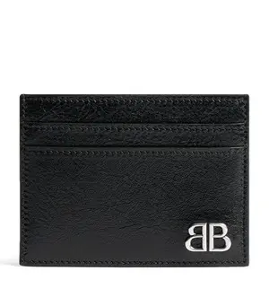 Balenciaga Leather Monaco Card Holder - Black