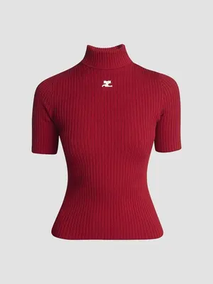 COURREGES Reedition Rib-knit Blouse - Red