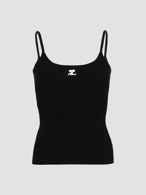 COURREGES Re-edition Rib-knit Tank - Black