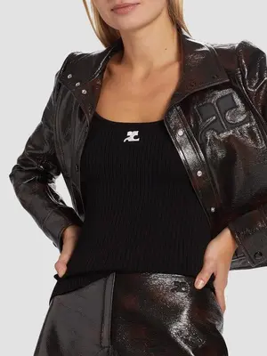 COURREGES Re-edition Rib-knit Tank - Black