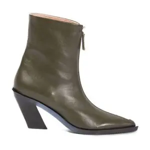 ELLEME Éclair Zipper Booties - Green