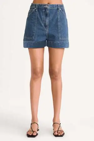 Merlette Pollock Denim Short - Mid-blue Wash