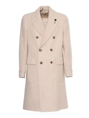 LARDINI Double-breasted Coat - Beige