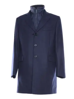 FAY Fay Single-Breasted Overcoat - Blu