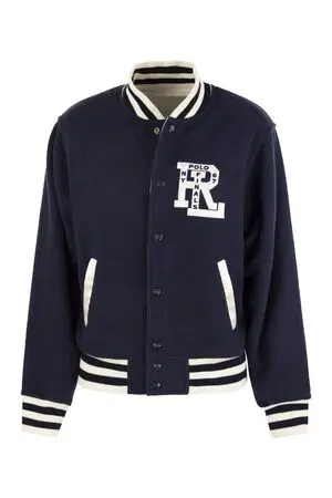 Ralph Lauren Double-sided Bomber Jacket With Rl Logo - Navy Blue