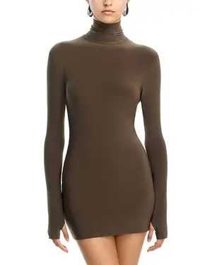 Norma Kamali Pickleball Ruched Mini Dress - Bark