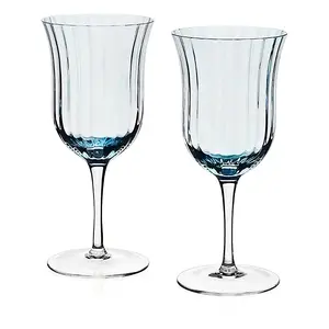WILLIAM YEOWARD CRYSTAL Corinne Water Goblet, Set Of 2 - Blue