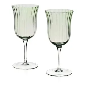 WILLIAM YEOWARD CRYSTAL Corinne Water Goblet, Set Of 2 - Green