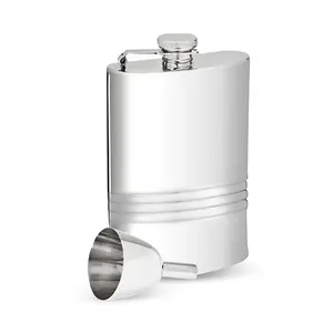 GODINGER Stainless Steel Flask & Funnel - Silver