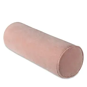 SURYA Cotton Velvet Bolster Pillow Pink