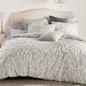 PERI HOME Chenille Rose Duvet Cover Set, Full/queen - Grey