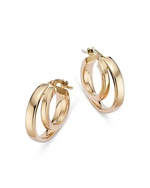 Bloomingdale'S Double Row Hoop Earrings - Gold