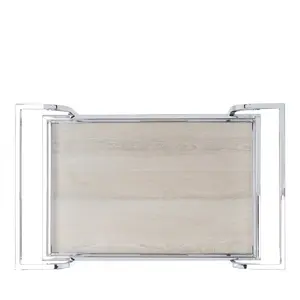 SAFAVIEH Lameris 2 Tier Chrome Bar Cart With Handles