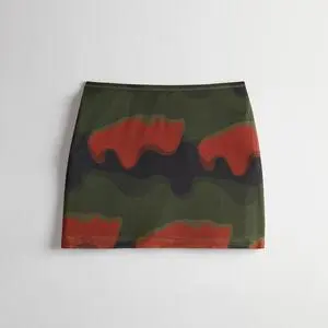 COACHTOPIA Mesh Mini Skirt With Wavy Print