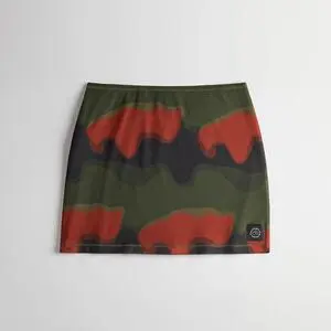 COACHTOPIA Mesh Mini Skirt With Wavy Print
