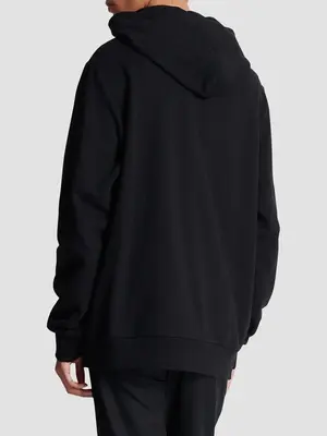 Balmain Logo Cotton Hoodie - Black