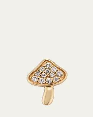 SYDNEY EVAN 14k Yellow Small Mushroom Diamond Stud Earring
