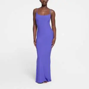 SKIMS Petite Long Slip Dress | Black | Sp | Soft Lounge Tanzanite