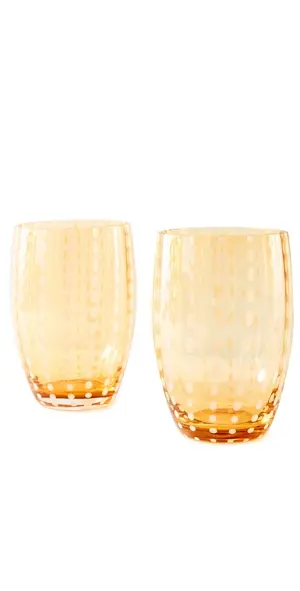 ZAFFERANO Perle Tumbler Set Of 2 - Amber