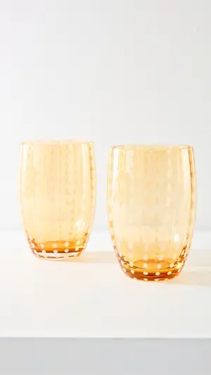 ZAFFERANO Perle Tumbler Set Of 2 - Amber