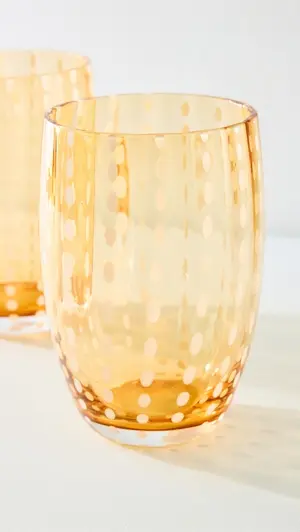 ZAFFERANO Perle Tumbler Set Of 2 - Amber