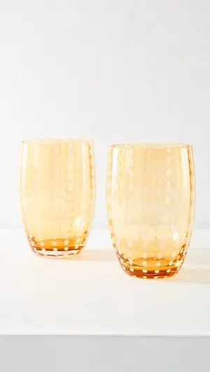 ZAFFERANO Perle Tumbler Set Of 2 - Amber