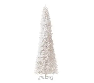 NEARLY NATURAL 13' Slim White Artificial Christ Mas Tree - One-color