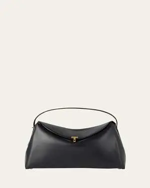 TOTEME T-lock Leather Clutch - Black