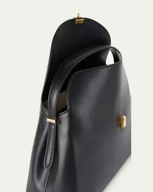 TOTEME T-lock Leather Clutch - Black