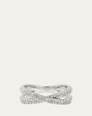 Lana Jewelry 14k Gold Diamond Crisscross Ring - White