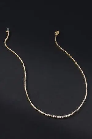 FINE DIAMONDS BY ANTHROPOLOGIE Graduated Diamond Tennis Necklace - Gold