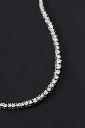 FINE DIAMONDS BY ANTHROPOLOGIE Graduated Diamond Tennis Necklace - Silver