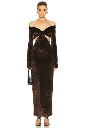 Nanushka Zanee Dress In Chocolate