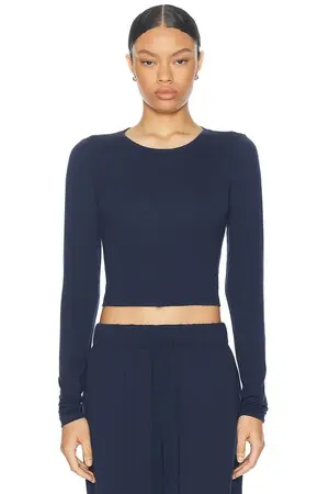 Eterne Long Sleeve Baby Tee - Navy