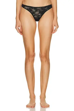 Fleur Du Mal Le Stretch Multifit Lace High Leg Thong - Black