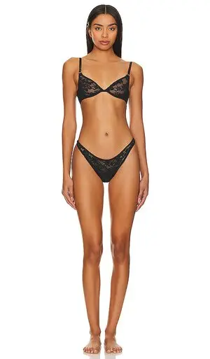 FLEUR DU MAL Le Stretch Multifit High Leg Thong - Black