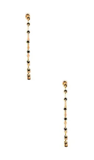 Ettika Studded Hoop Earrings - Black & Gold