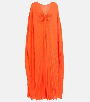 Valentino Garavani Pleated Silk Midi Dress