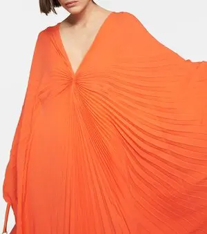 Valentino Garavani Pleated Silk Midi Dress