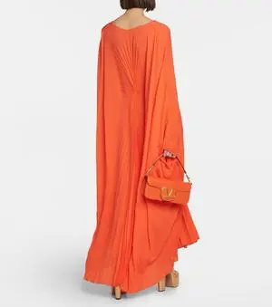 Valentino Garavani Pleated Silk Midi Dress