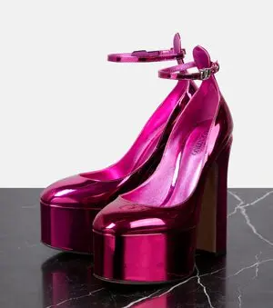 Valentino Garavani Tan-go Platform Pumps - Metallic