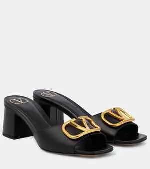 Valentino Garavani Vlogo Leather Mules