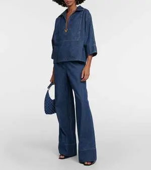 Valentino Garavani High-rise Wide-leg Jeans