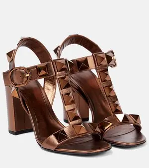 Valentino Garavani Roman Stud Leather Sandals - Brown